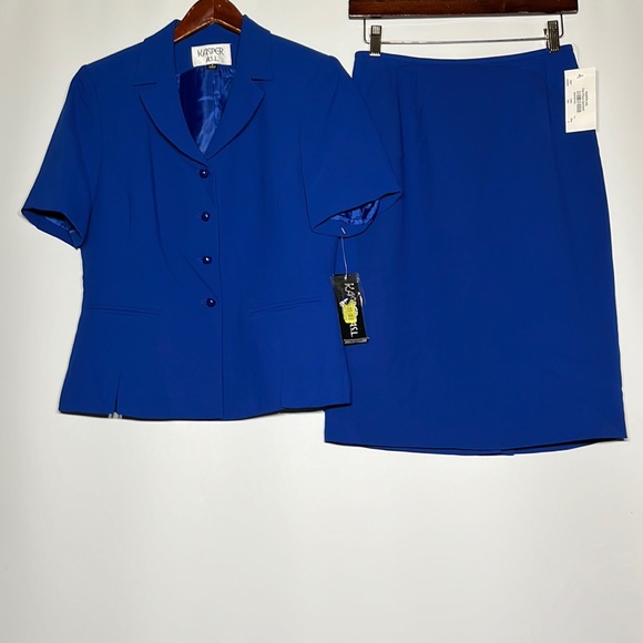 Kasper | Skirts | Nwt Kasper Blue Jacket With Matching Skirt | Poshmark